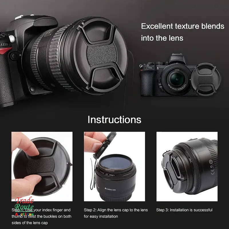 Other Parts & Accessories - 55mm LENS CAP Snap-On Center Pinch Camera Lens Front Cap For Canon ...
